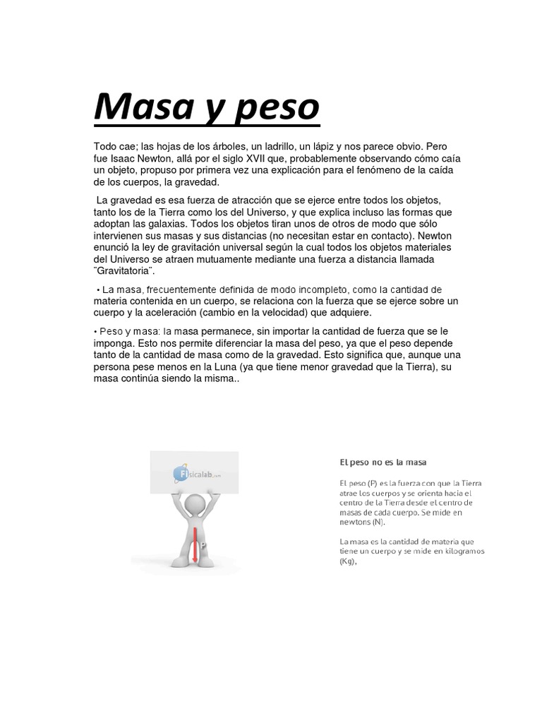 Peso, Masa y Densidad 2º Año 2022 | PDF | Densidad | Fuerza