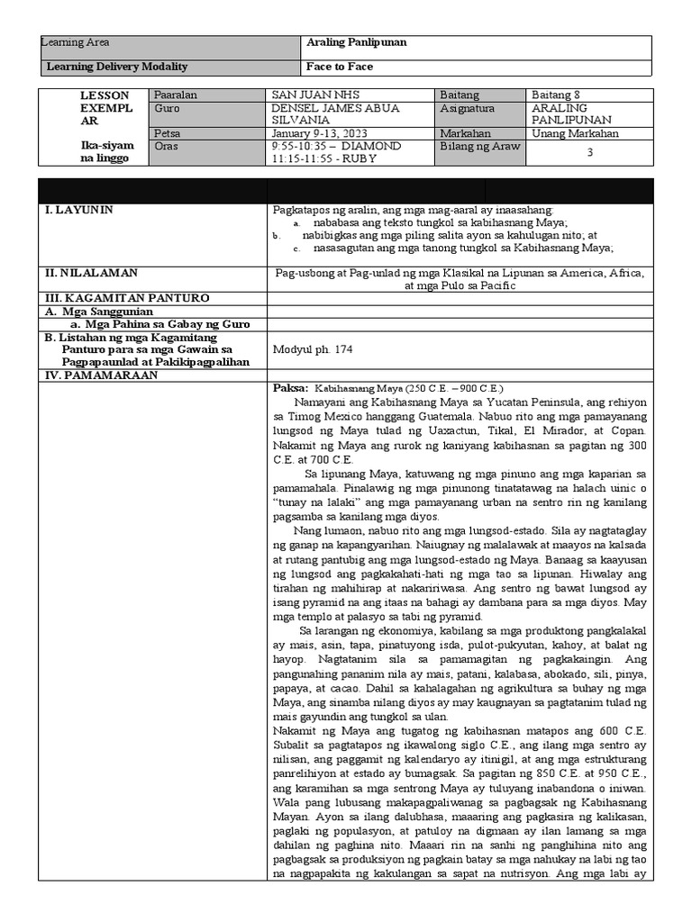 Modified-LE - Special-Class Q2 AP8 WEEK-7 | PDF