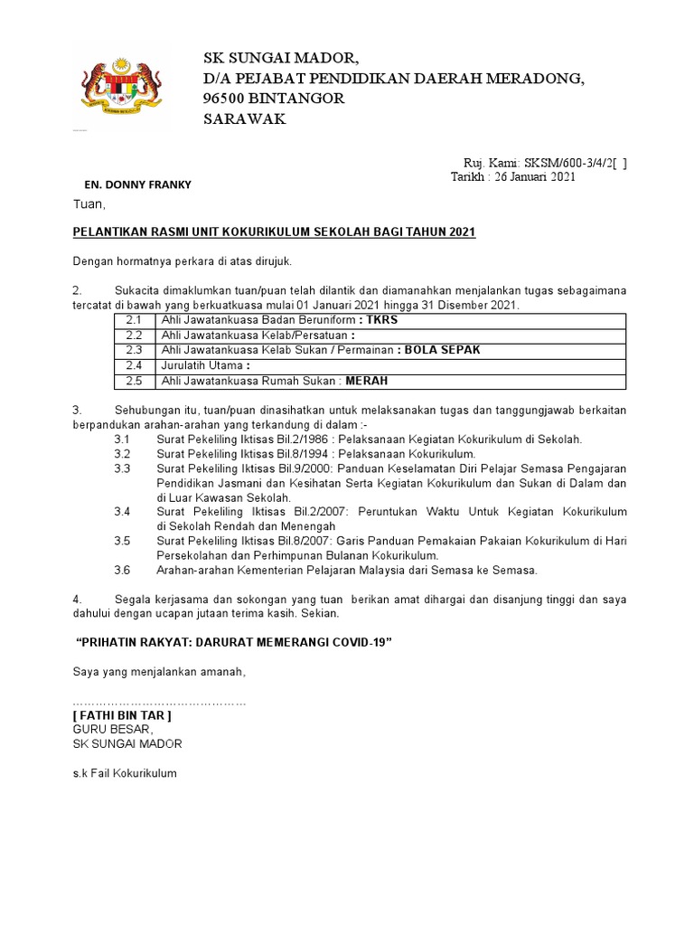 Surat Lantikan Guru 2021 (New) | PDF