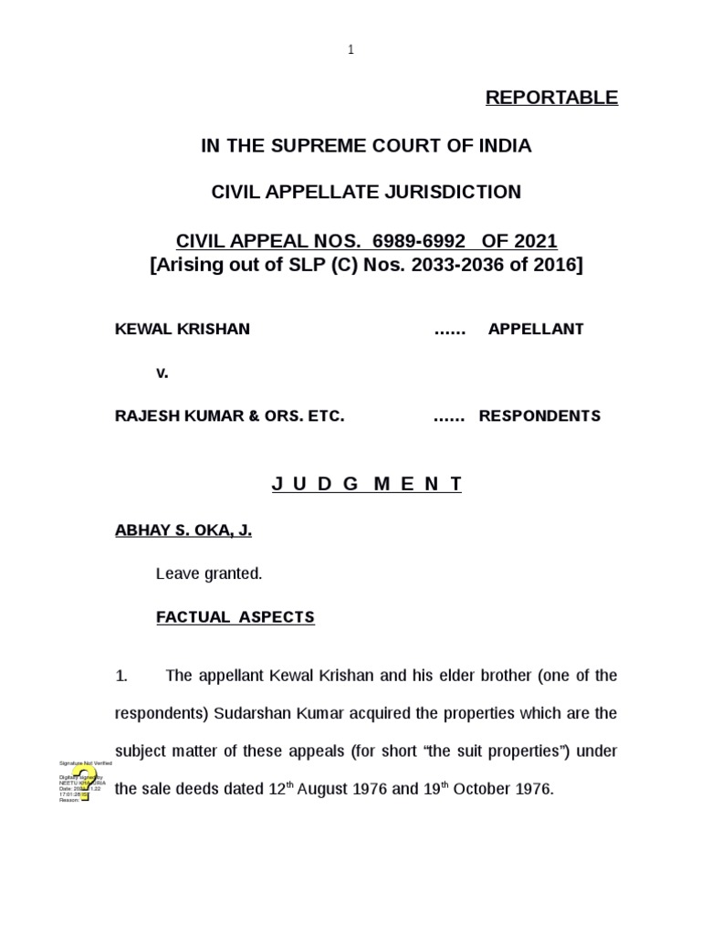 Kewal Krishan V Rajesh Kumar | PDF | Lawsuit | Judgment (Law)