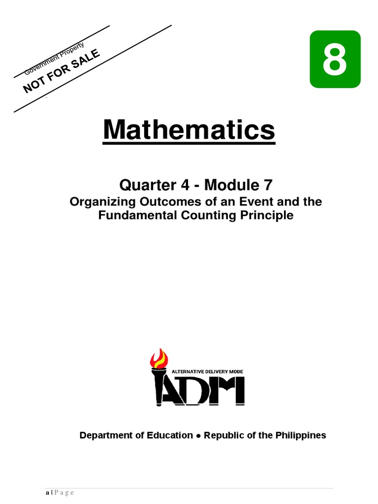 Mathematics8 q4 Mod7 OrganizingOutcomes v3 | PDF | Educational Assessment | Probability