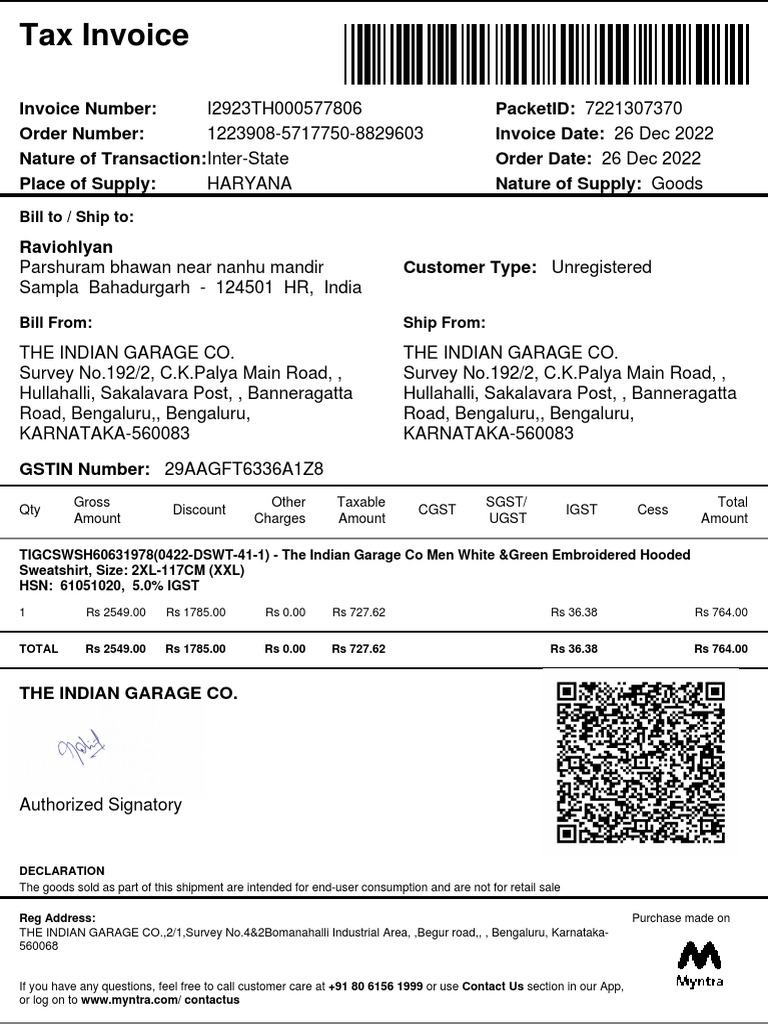 Bill To Ship To Qty Gross Amount Discount Other Charges Taxable