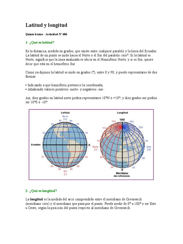 Ejemplos De Longitud Y Latitud