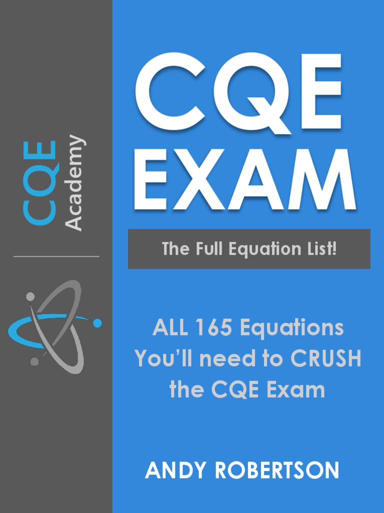 CQE Exam Equation Reference Guide | PDF | Sample Size Determination ...