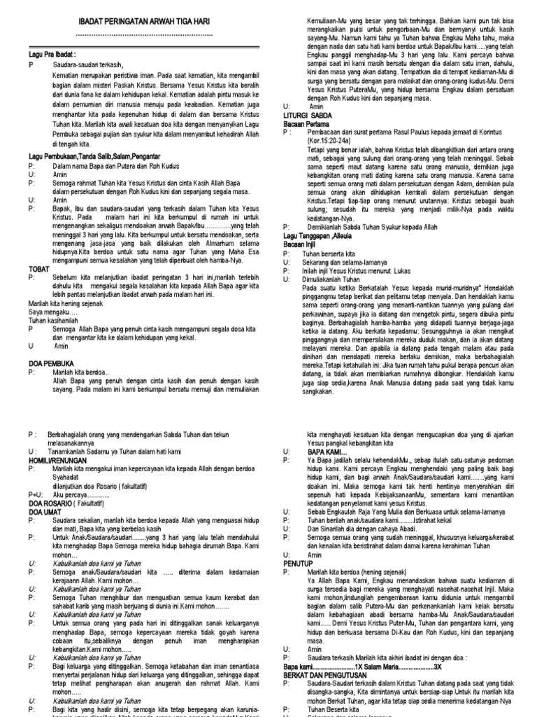 Ibadat Arwah 3 Hari | PDF