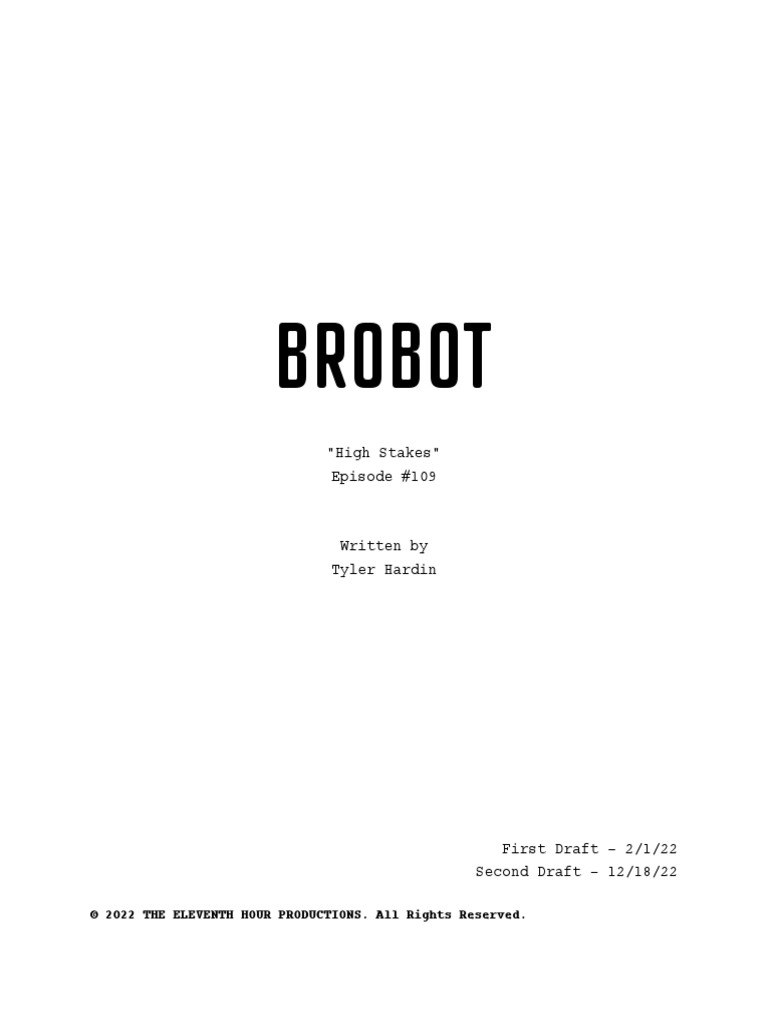 109 Script - Draft 2 | PDF
