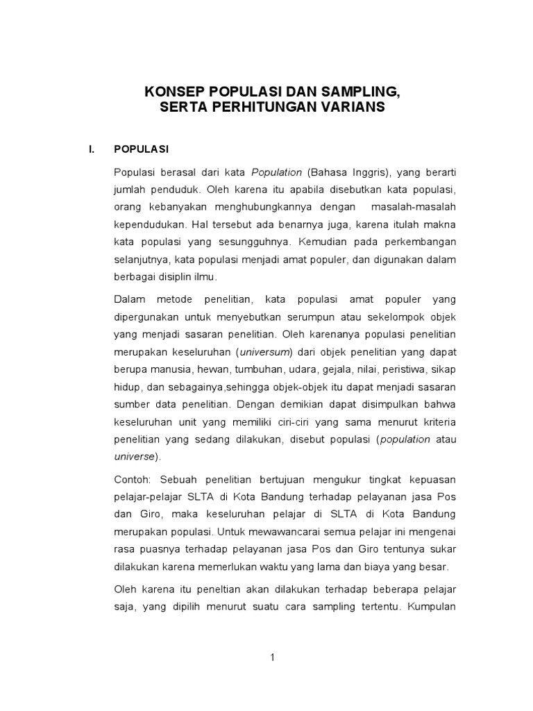Modul 3. Konsep Populasi Dan Sampling | PDF