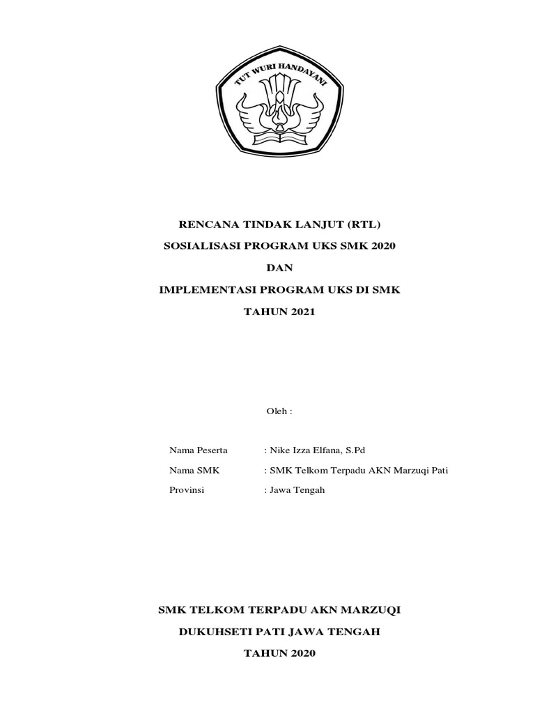 Rencana Tindak Lanjut Uks 2020 | PDF
