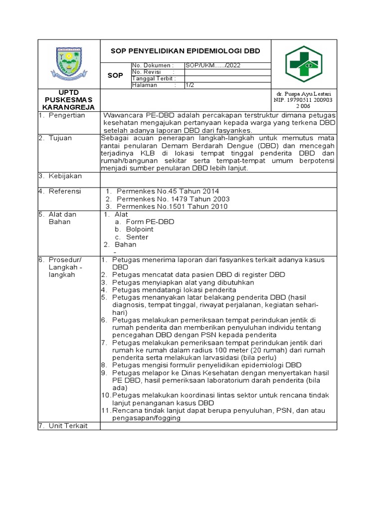 Sop Wawancara Pe-Dbd 2022 | PDF