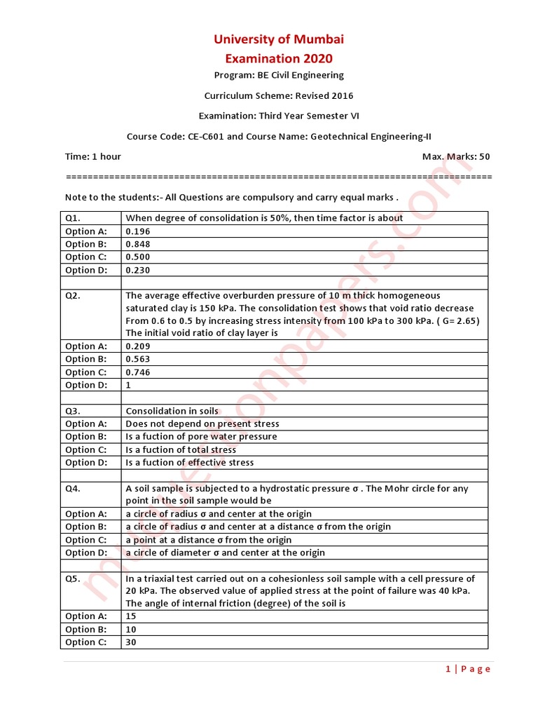 601 Geotechnical Engineering-2 | PDF | Deep Foundation | Soil