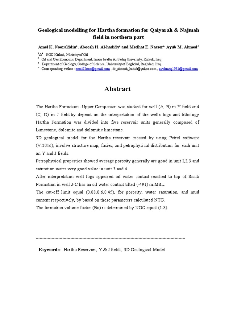 ABSTRACT Hartha Rservoir | PDF