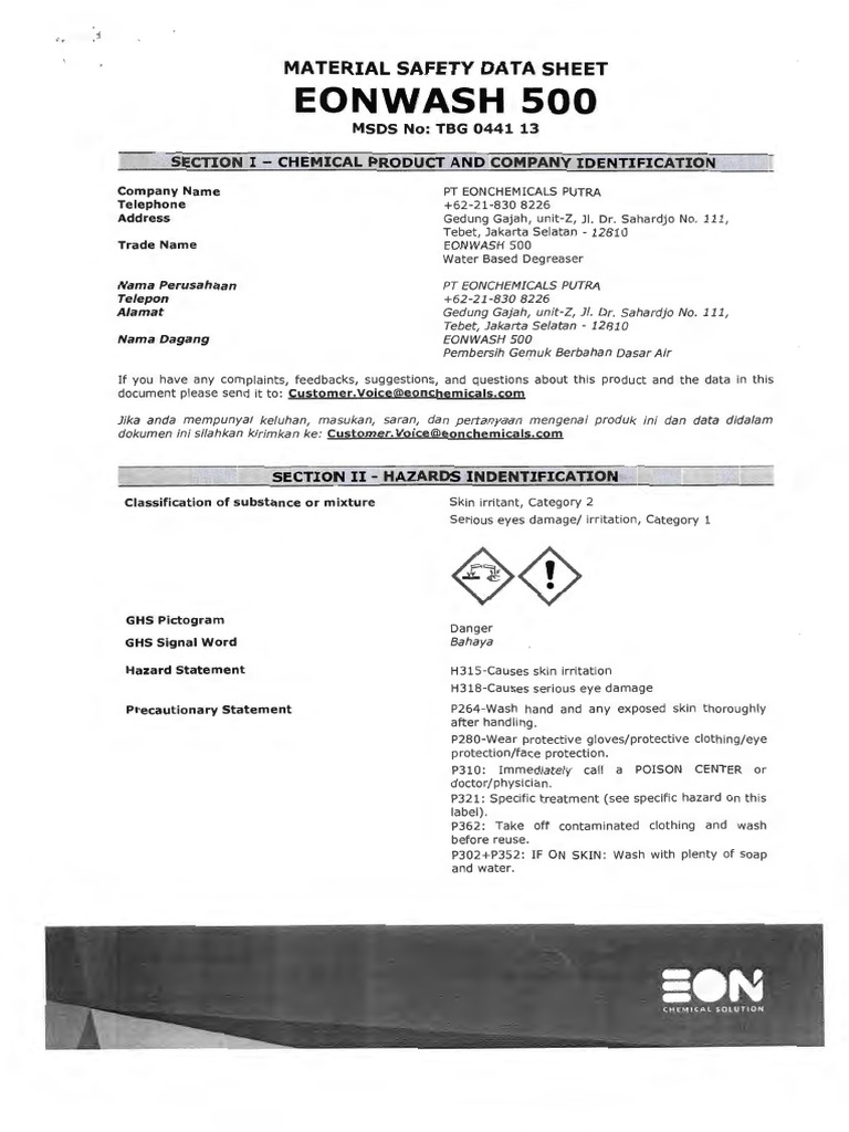 MSDS Eon | PDF