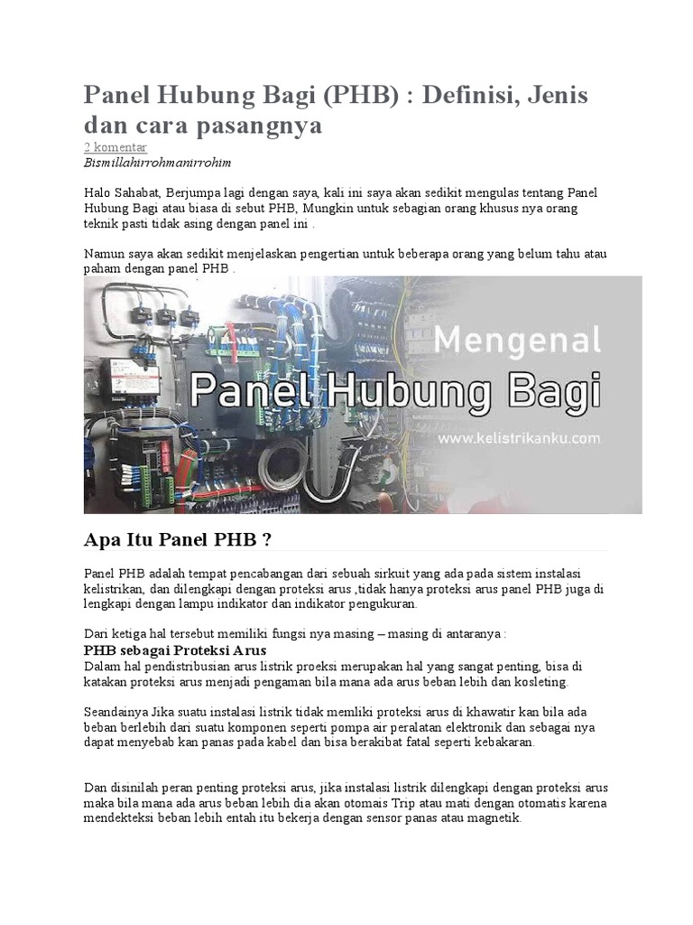 Panel Hubung Bagi | PDF