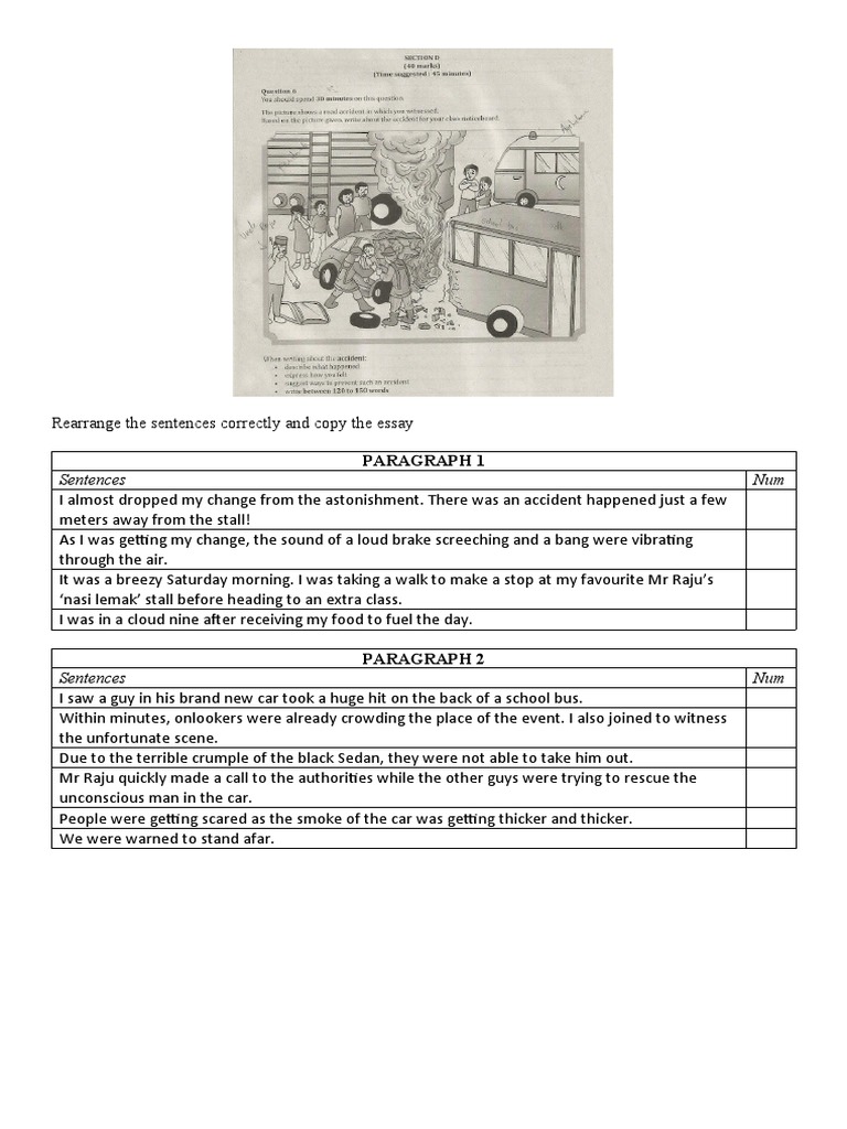 Rearrange The Sentences Correctly and Copy The Essay | PDF