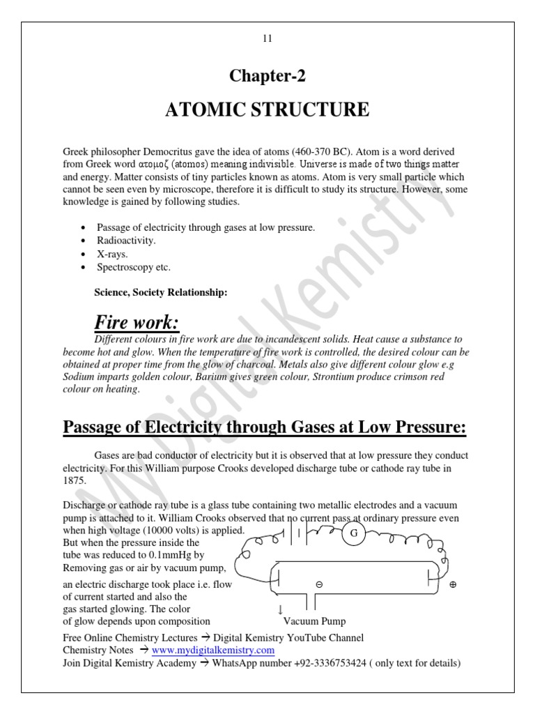 Class 11 Chapter Atomic Structure Chemistry Notes 2 1 | PDF ...