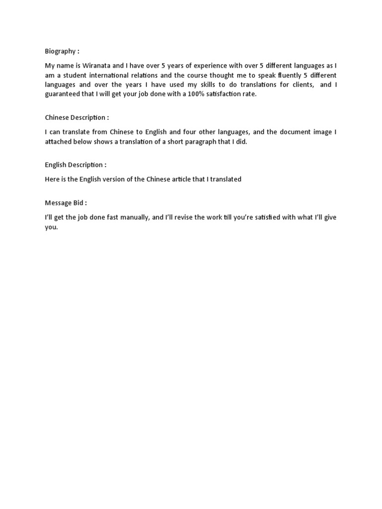 Biography of a Multilingual Translator | PDF | Career & Growth ...