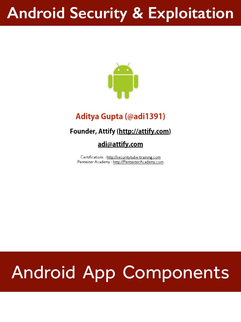 06 Android Application Components Pdf Mobile App Android Operating System