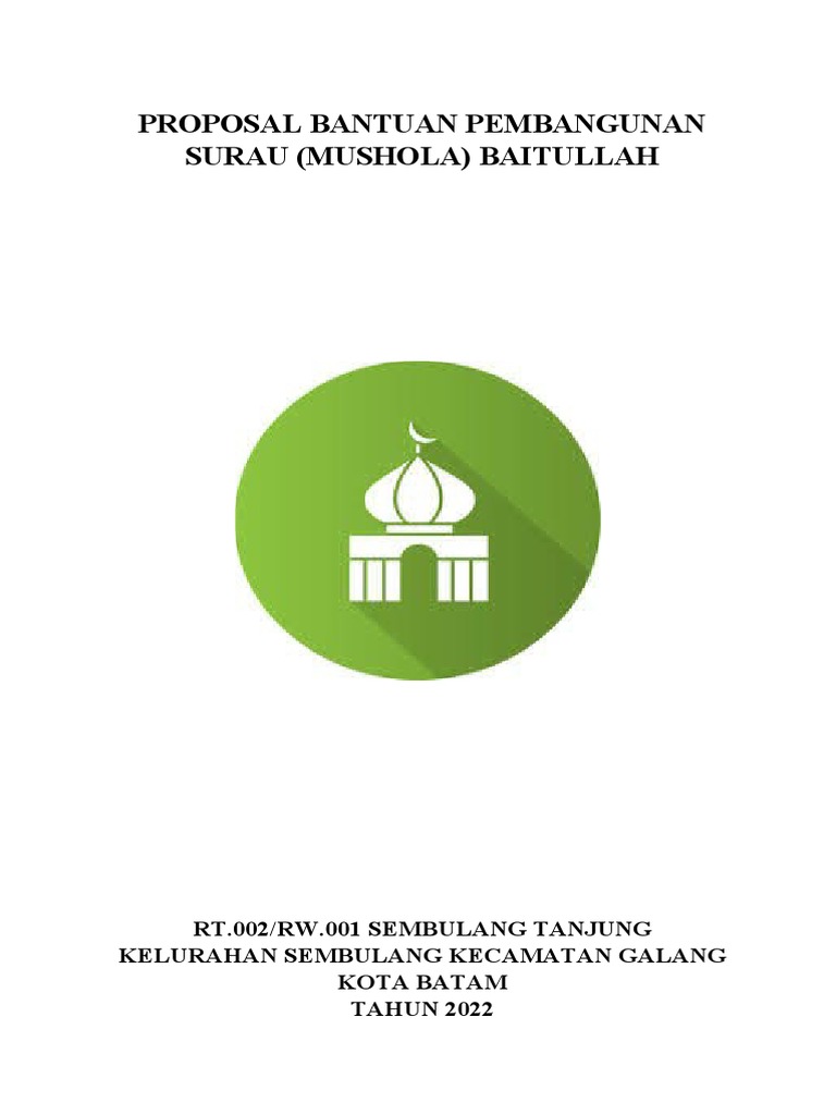 Proposal Pembangunan Mushola Baitullah | PDF