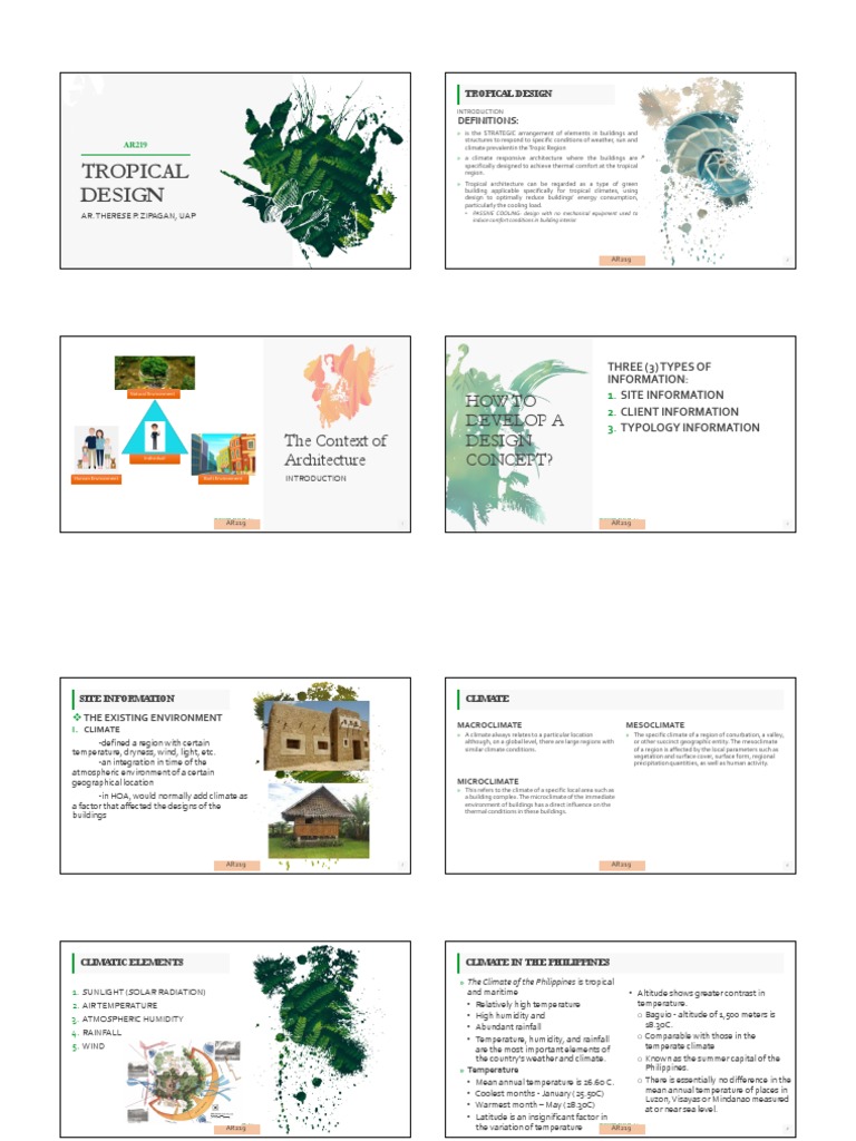 Tropical Design Handout Ar. Therese | PDF | Climate | Rain