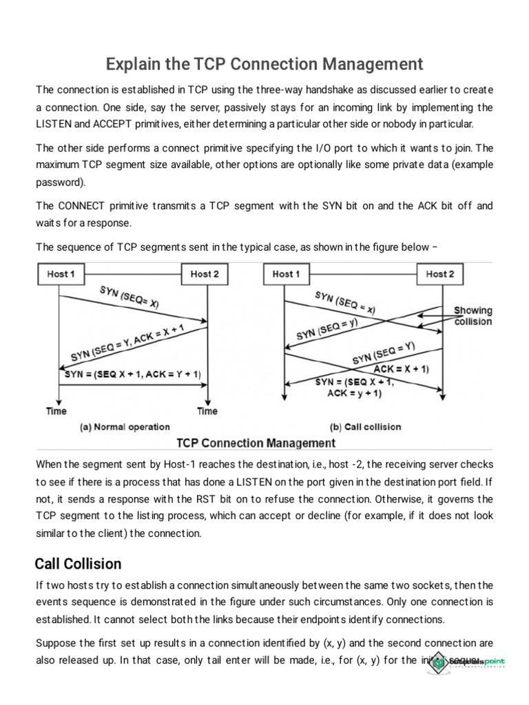Explain The TCP Connection Management | PDF