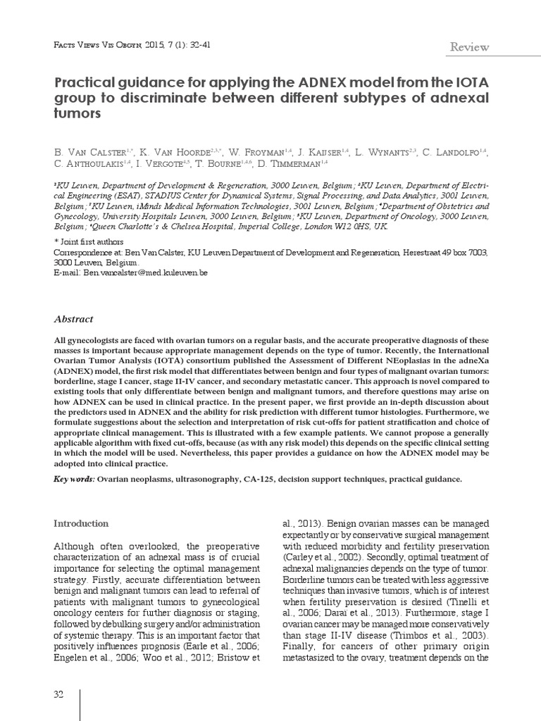Iota Adnex | PDF | Ovarian Cancer | Cancer