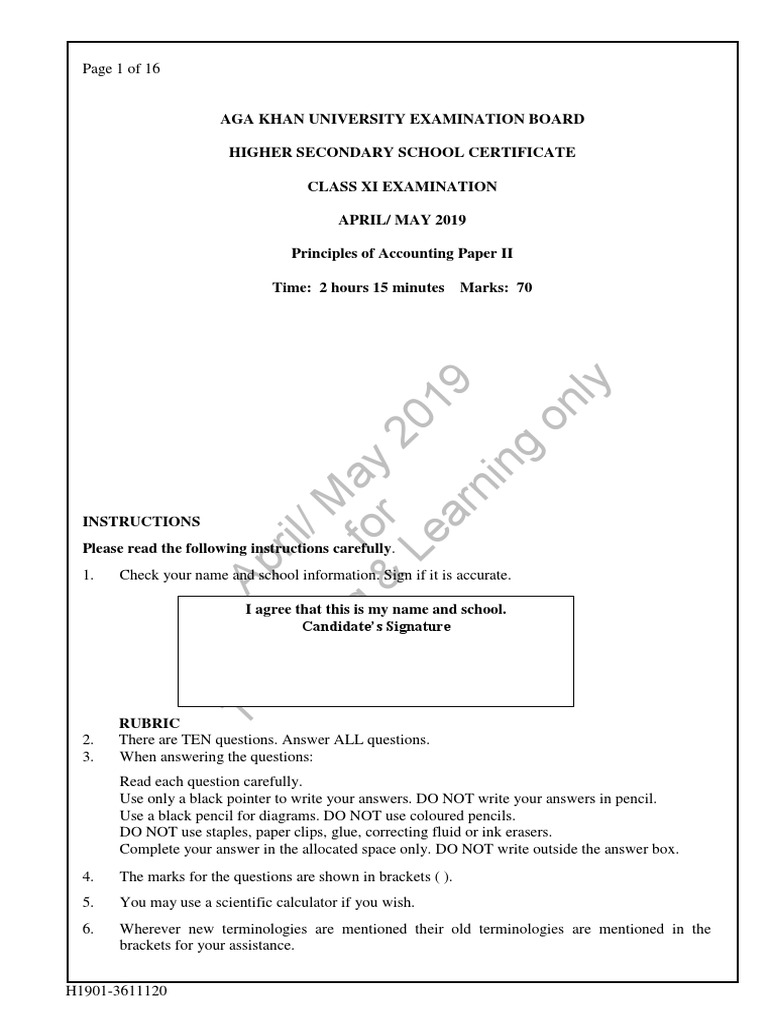 Principles of Accounting HSSC I Paper II | PDF | Debits And Credits ...