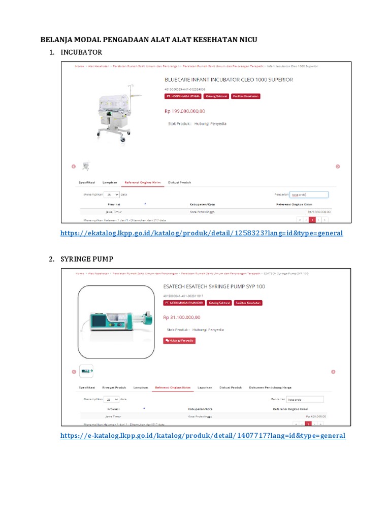 Procurement of Medical Equipment for NICU, PICU, and Emergency Room ...