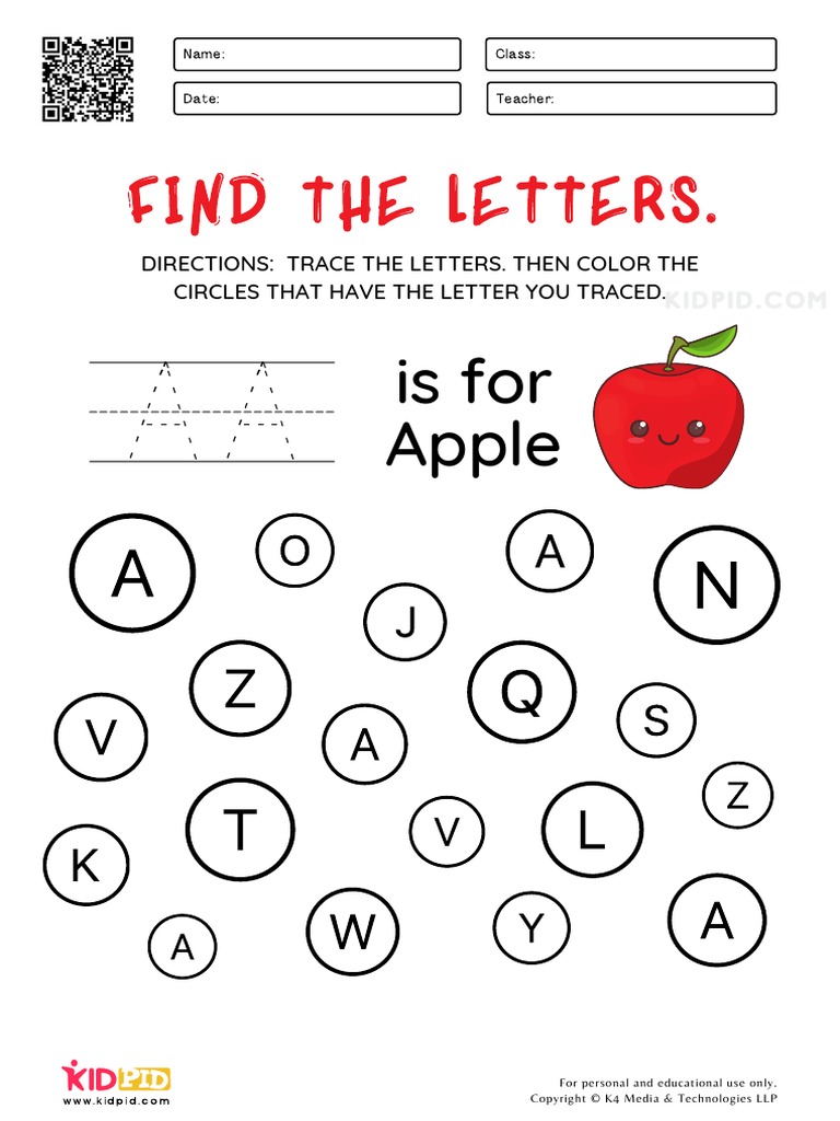 Find Trace Color The Letter A To Z Alphabet Worksheet | PDF | Linguistics
