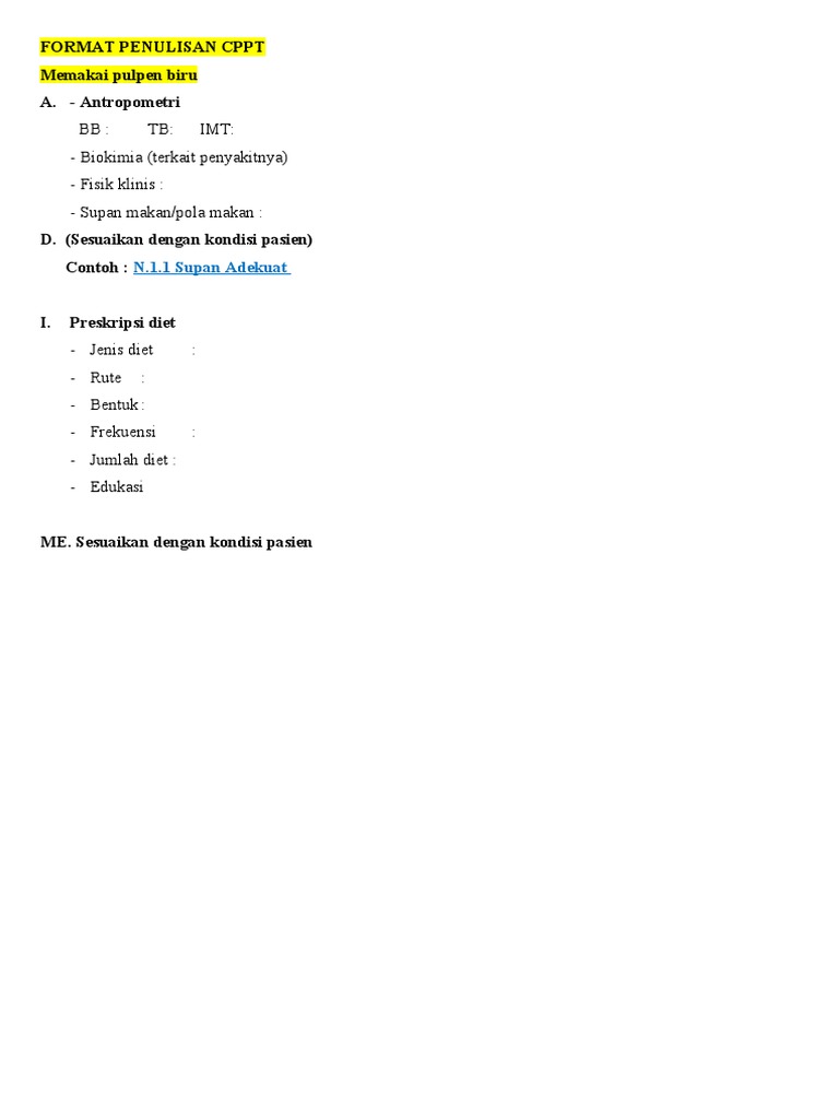 Format Penulisan CPPT | PDF