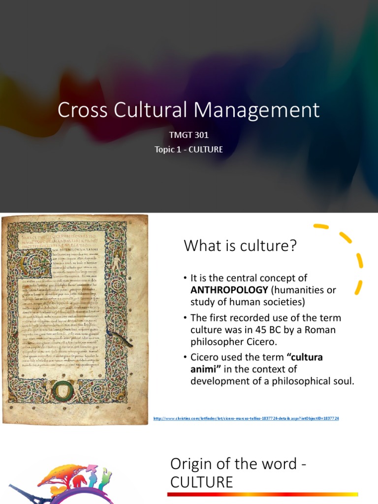 Session 1 - Cross Cultural Management - CULTURE | PDF | Organizational ...