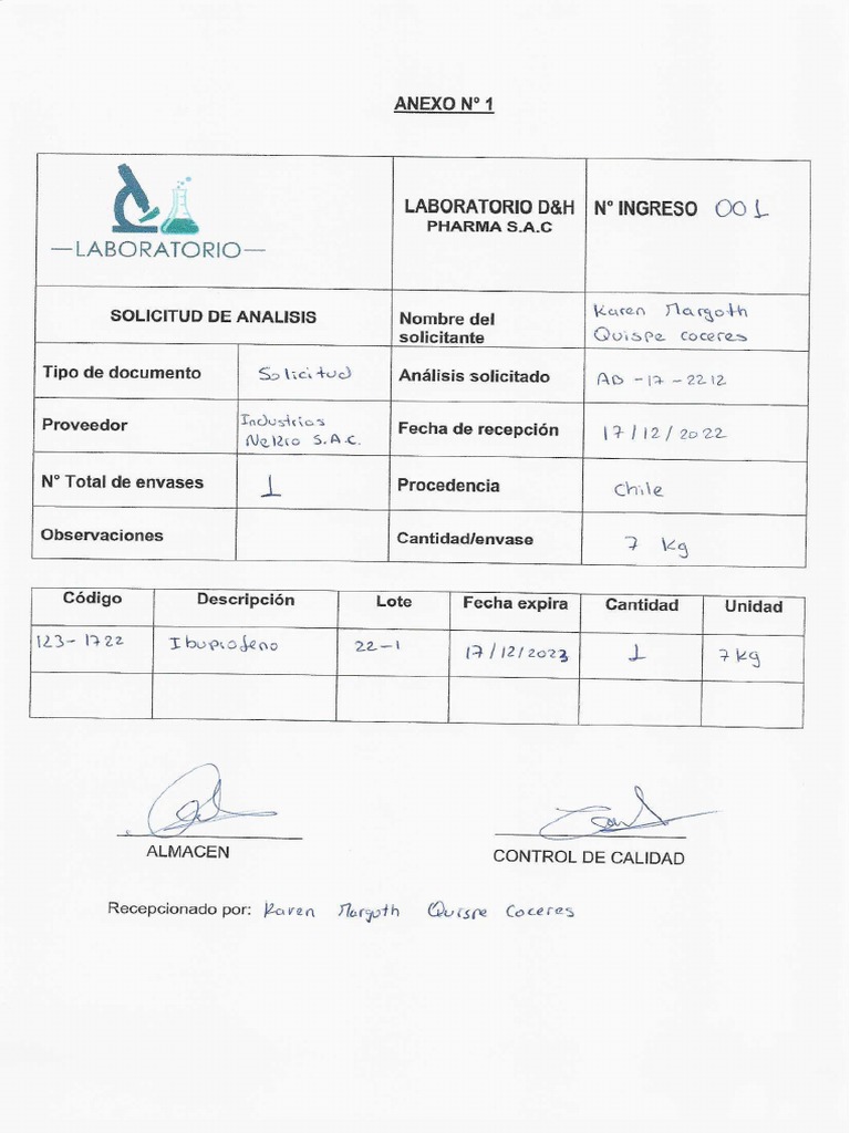 Formatos Lab Control | PDF