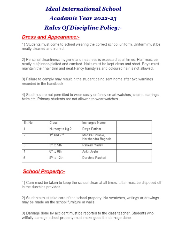Discipline Policy PDF