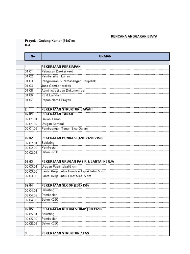 RAB Gedung Kantor 4 Lantai Excel | PDF
