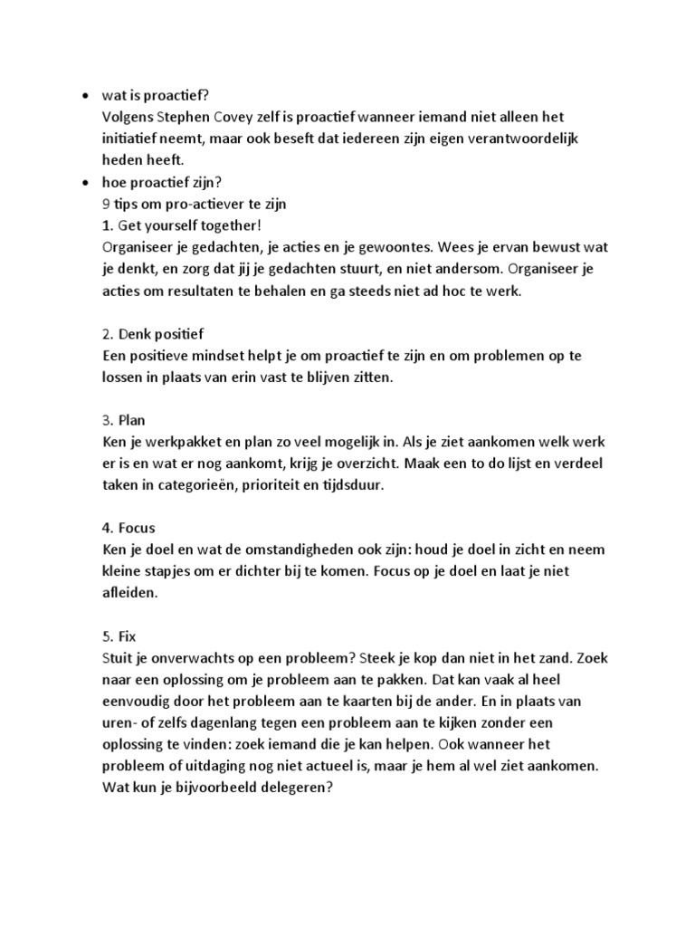 Proactief Group 2 | PDF