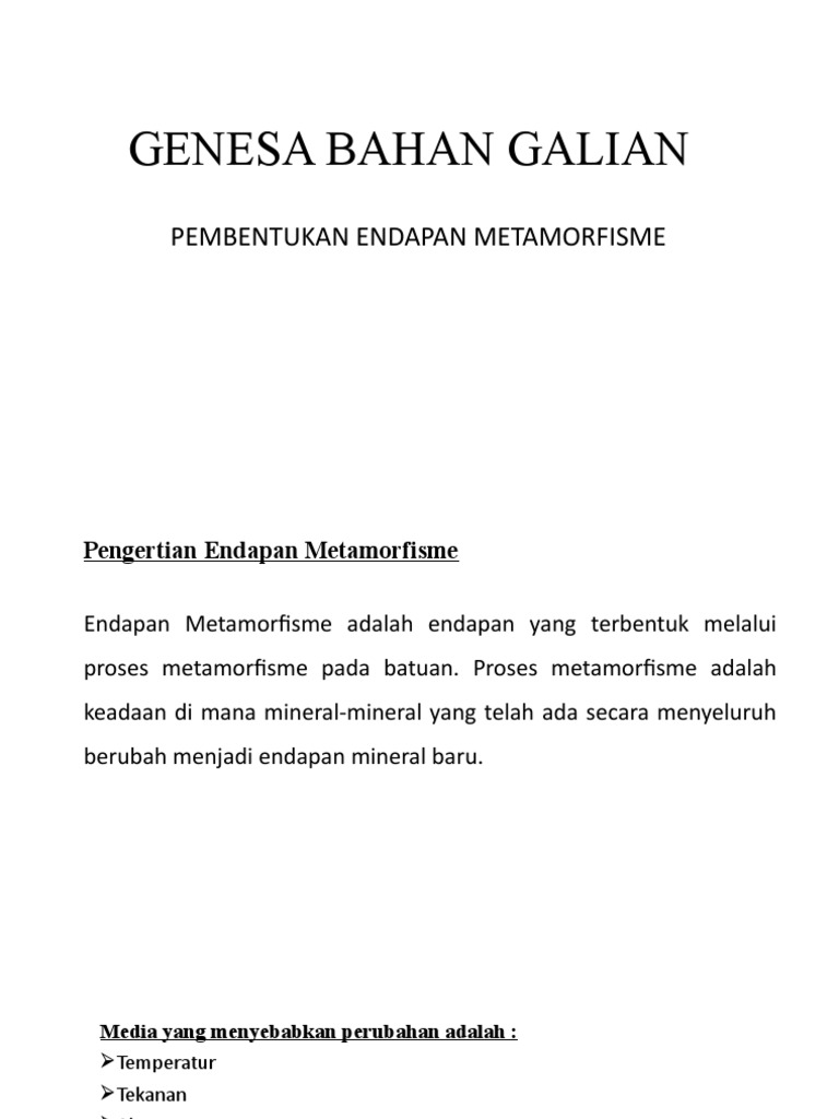 05-Endapan Metamorfisme | PDF | Sains & Matematika