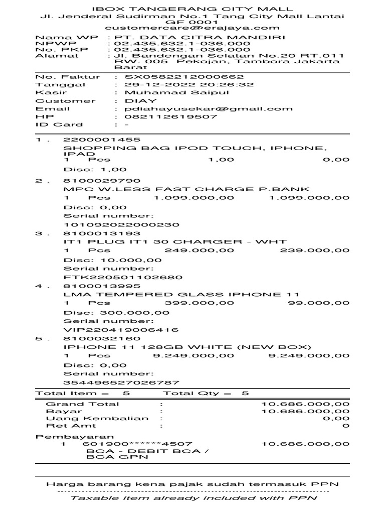 Taxable Item Already Included With PPN | PDF | Finance & Money Management