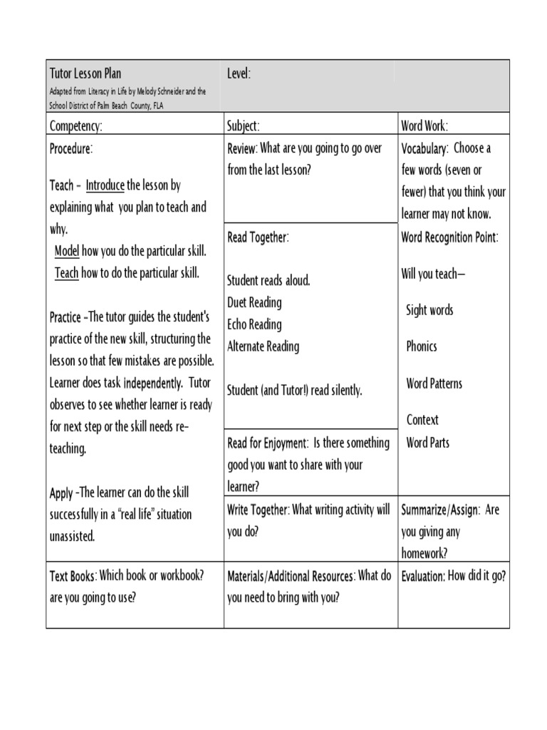 Tutor Lesson Plan | PDF | Applied Linguistics | Cognitive Science