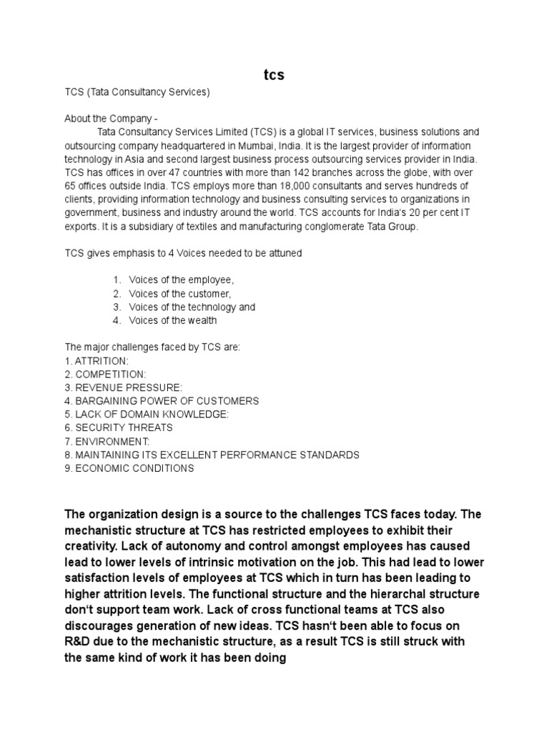 All Tcs Info | PDF | Organizational Structure | Consultant