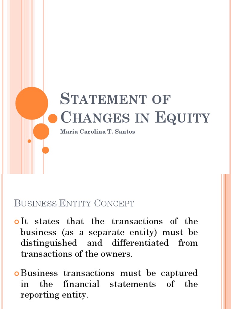 Statement of Changes in Equity SCE | PDF | Sole Proprietorship | Equity (Finance)