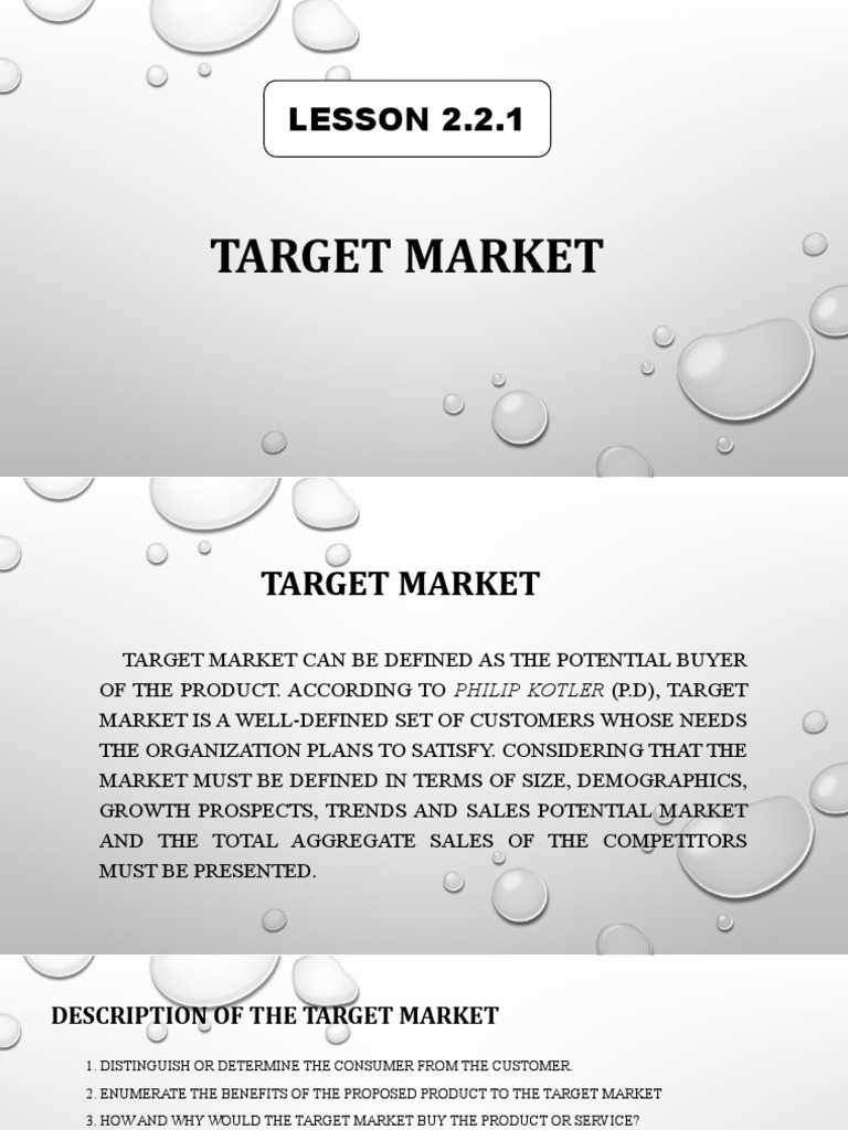 08 ENTREP Target-Market | PDF | Market (Economics) | Retail