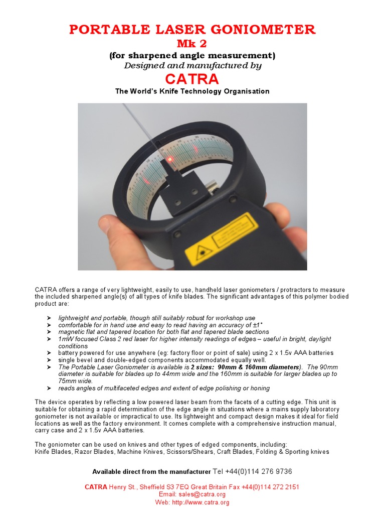 PORTABLE LASER GONIOMETER Mk2 Rev 1 | PDF