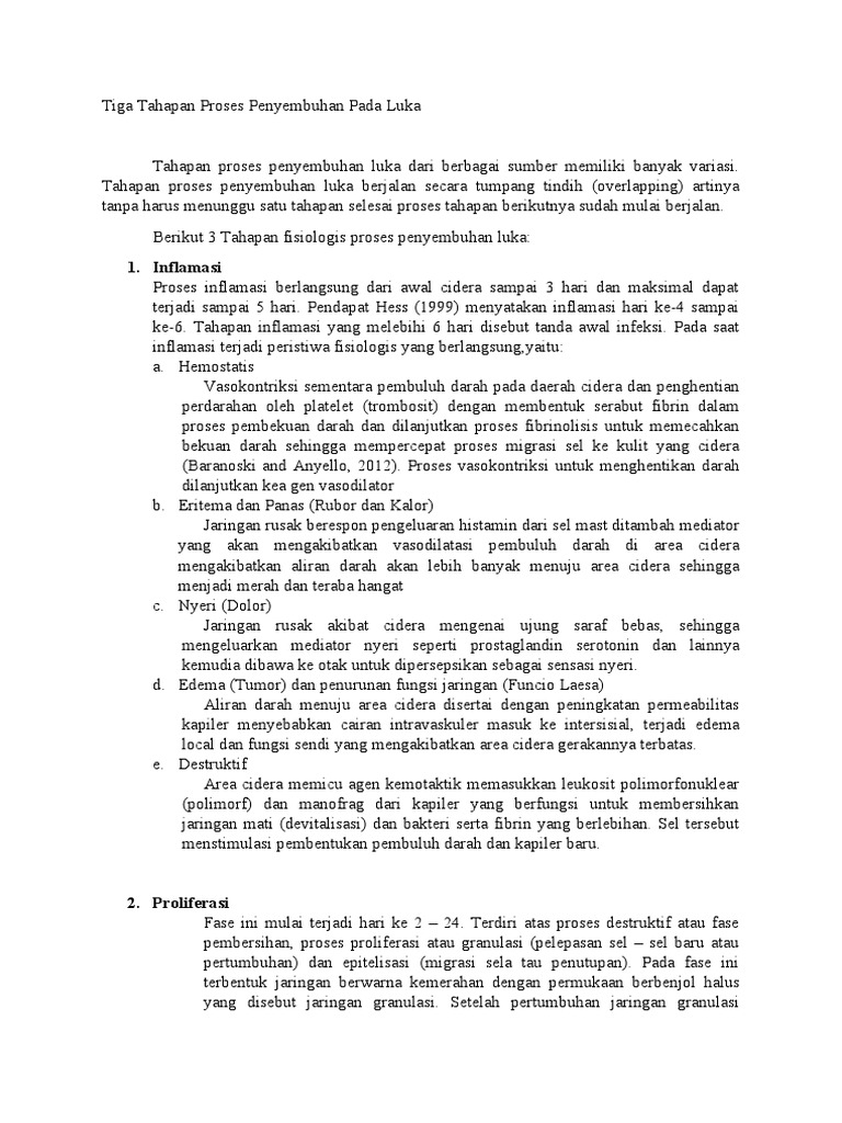 Tiga Tahapan Proses Penyembuhan Pada Luka | PDF