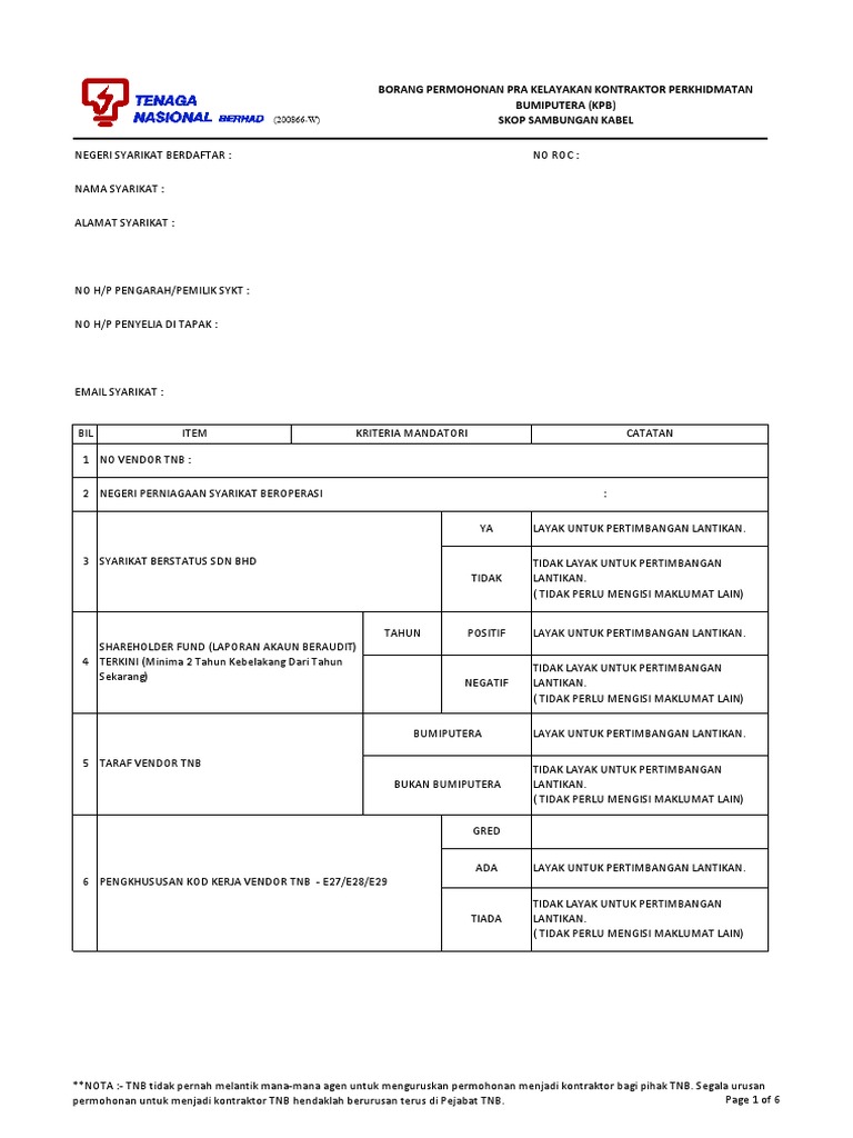01 Borang Semakan Permohonan KPB - Jointing | PDF 01 Borang Semakan Permohonan KPB - Jointing | PDF