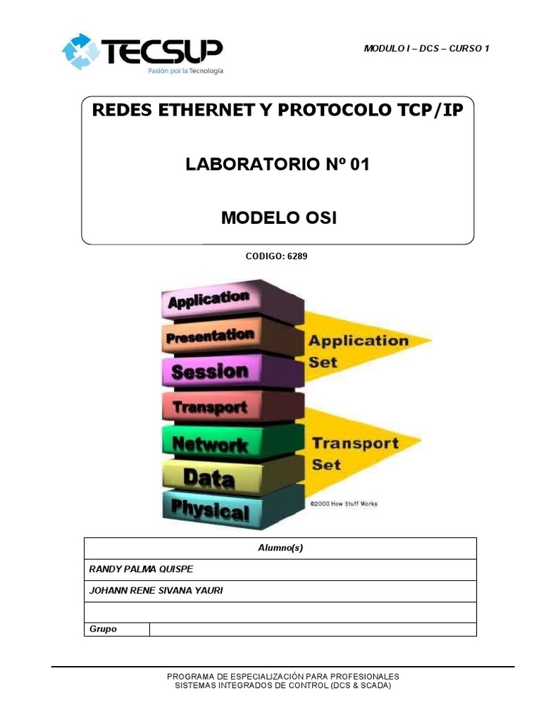 2014 - Laboratorio-01-Dcs-redes Ethernet Tcpip - Modelo Osi TCP Ip - 1 | Descargar gratis PDF ...