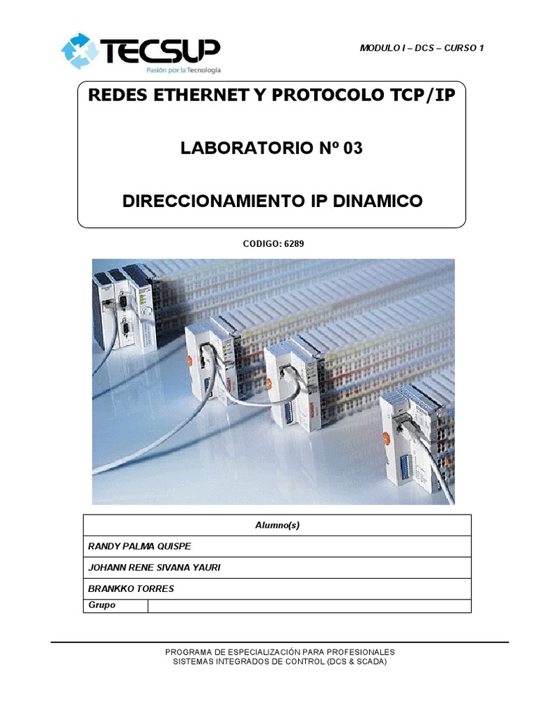 2014 - Laboratorio-03-Dcs-redes Ethernet Tcpip - Direccionamiento Ip Dinamico - 1 | PDF ...