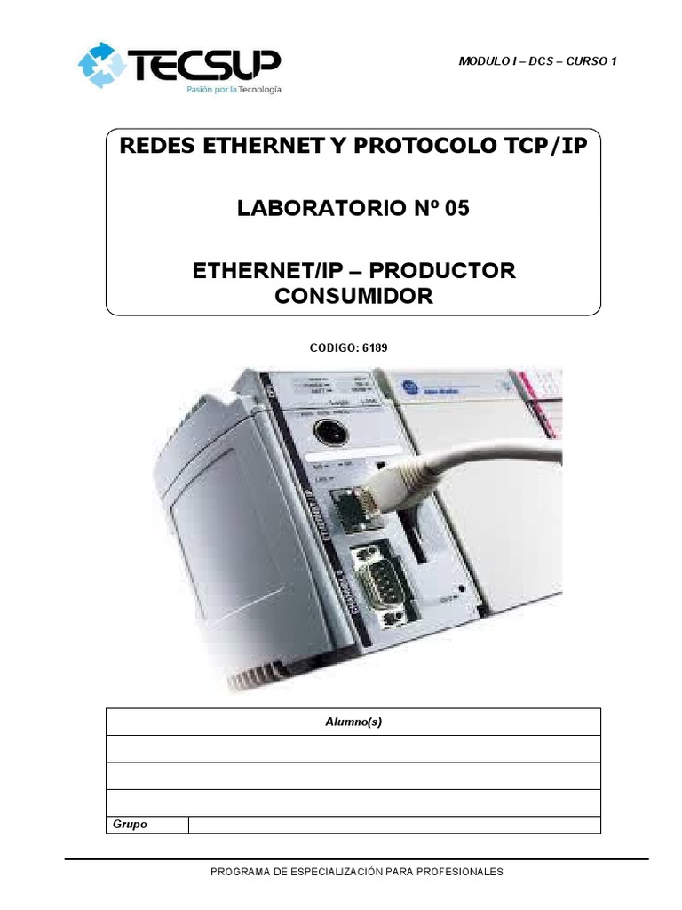 2014 - Laboratorio-05-Dcs-redes Ethernet Tcpip - Comun Eth Ip - 1 | PDF | Scada | Red de ...
