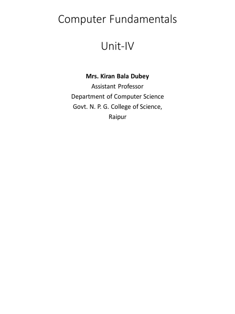 CF Unit 4 | PDF | Operating System | Programming