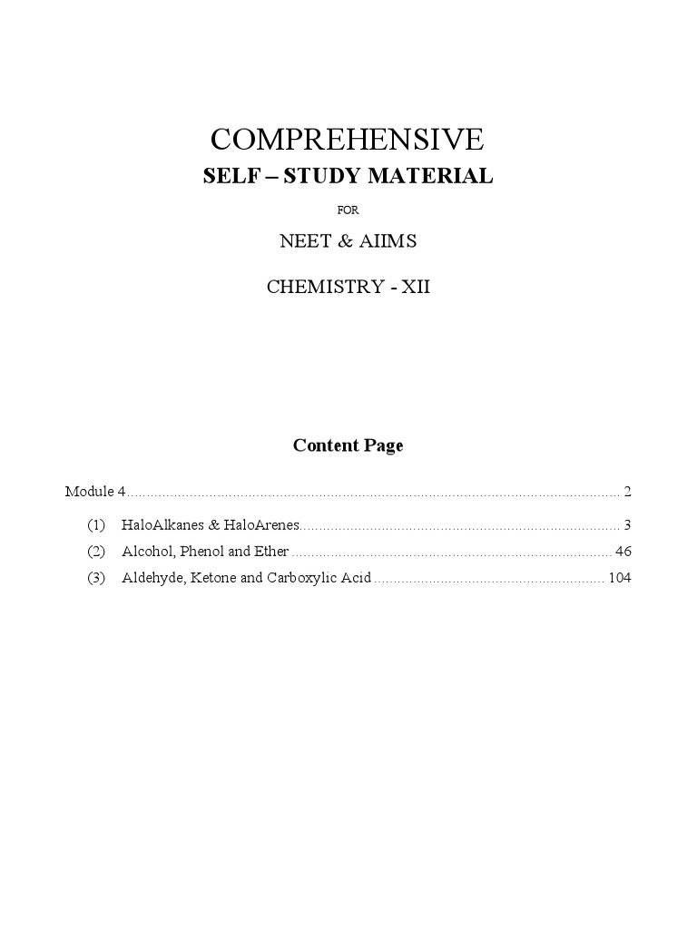 Module 4 - XII NEET - Chemistry | PDF | Alkane | Alkene