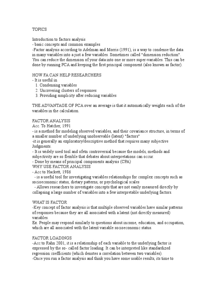 Factor Analysis | PDF | Factor Analysis | Principal Component Analysis