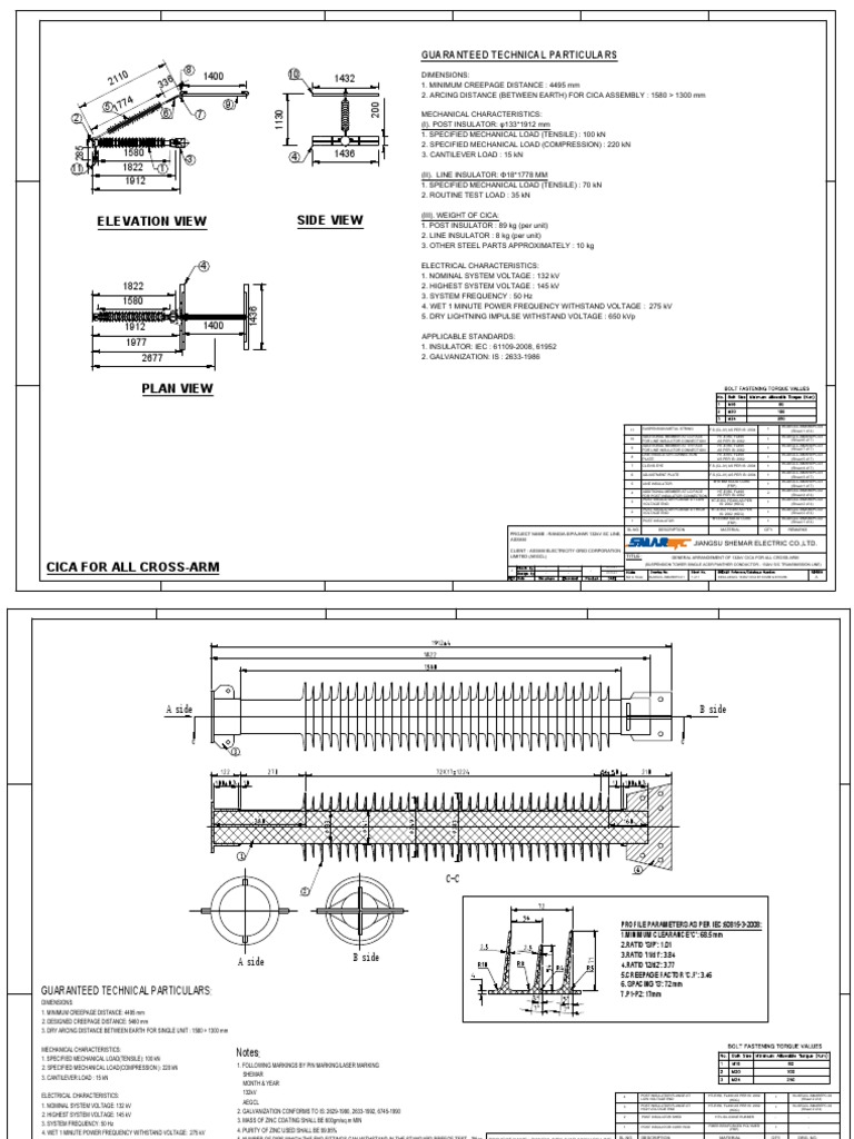 Aegcl 132kv Cica Drawing - Rev.a | PDF | Insulator (Electricity ...